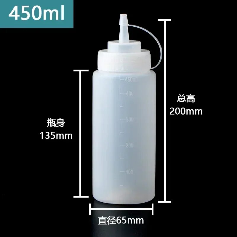 Прозрачные бутылки для соусов и приправ 250/360/450/500/680 мл 450ml