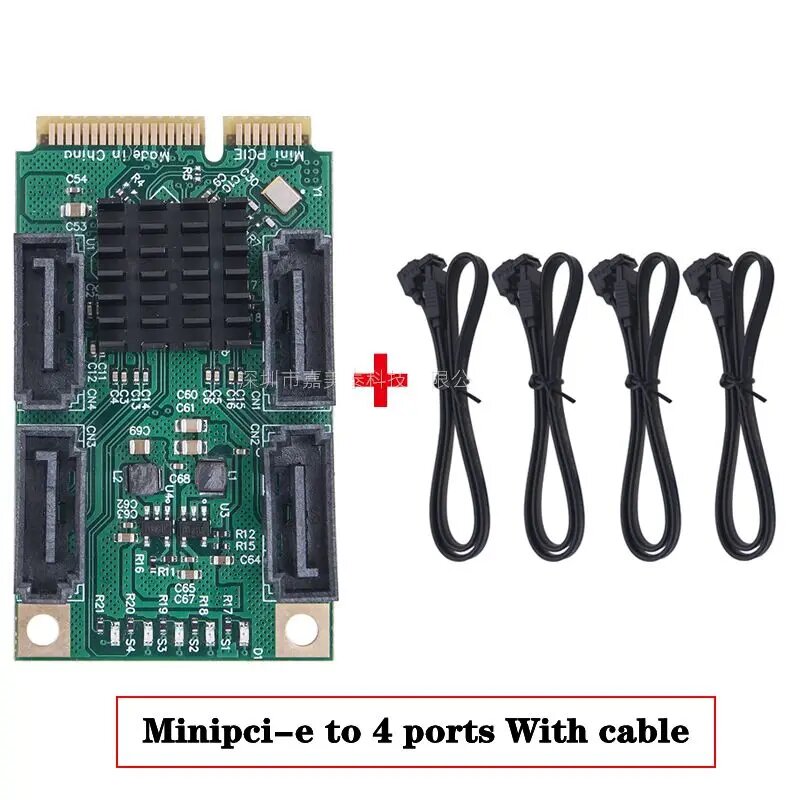 AXONUS Адаптер Mini PCI-E к SATA 2/4 портов Minipci-e to 4 ports