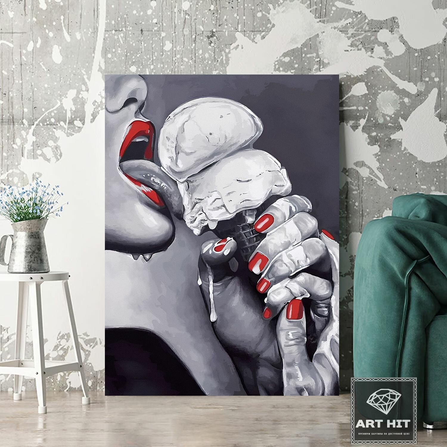 Картина "Девушки", поп-арт, на холсте, на подрамнике, 60x80 см