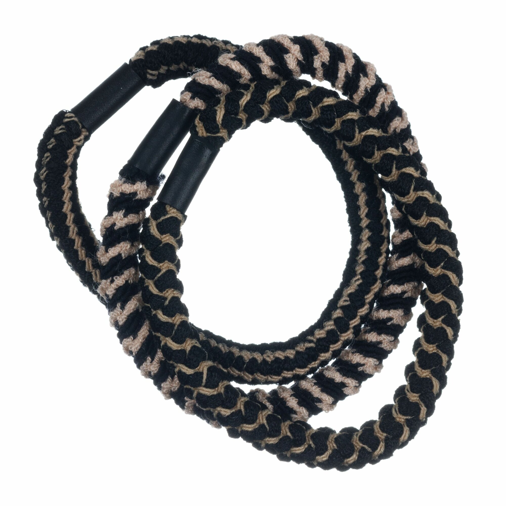 Резинки для волос Dewal Beauty, 3 шт/уп, D 50 мм, черно-бежевый