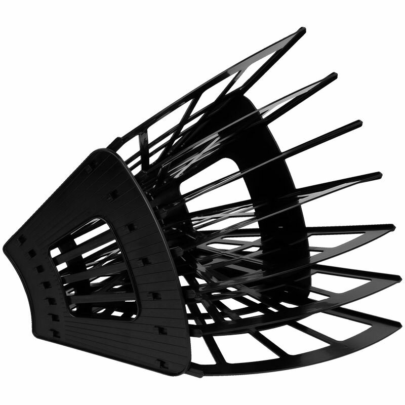 2 шт. Лоток для бумаг веерный СТАММ "Эконом", 7-ми секционный, черный