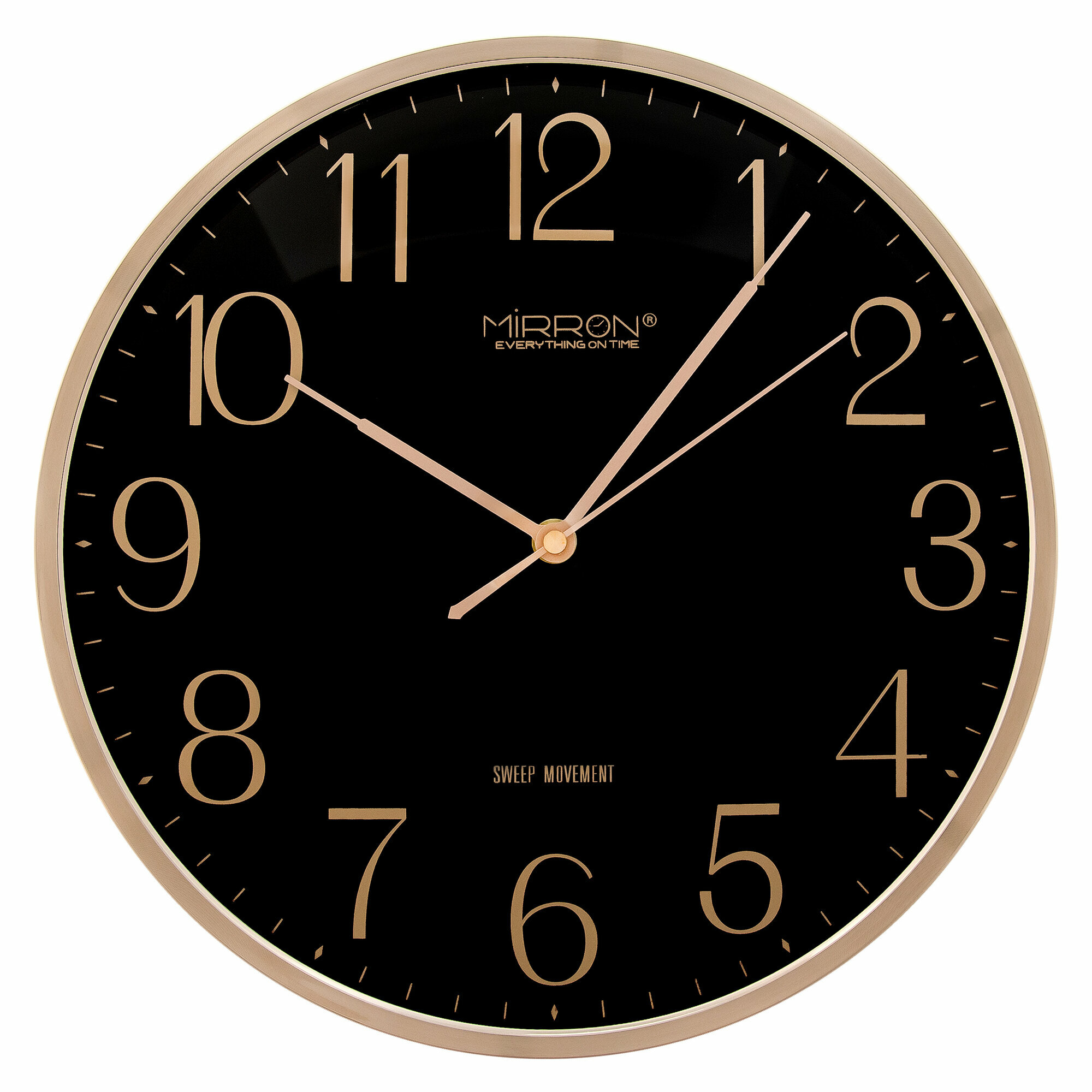Часы настенные Mirron P3264A, кварцевые, круглый корпус, арабские цифры