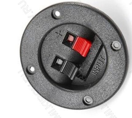 Разъем терминал аудио круглый 75 мм для корпуса сабвуфера, колонки