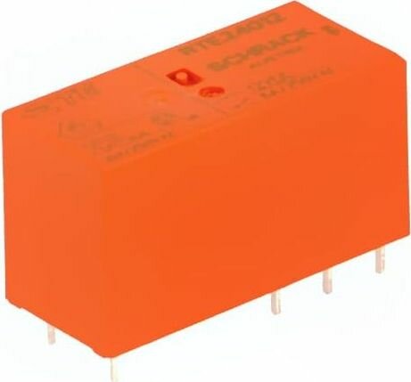 Реле TE Connectivity RTE24012 электромагнитное DPDT Uобмотки: 12ВDC 8A/250ВAC 8A/30ВDC 1шт