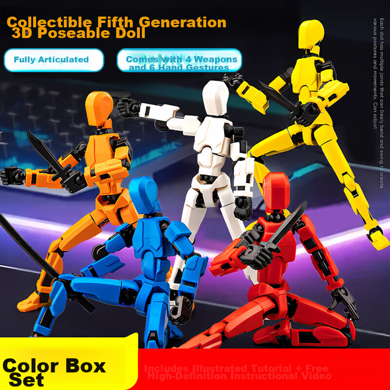 Lezhe Lucky 13 Multi-Joint 3D Printable Building Blocks, Action Figure Assembly Model, Figurine, Class Entertainment, Stress Relief Toy