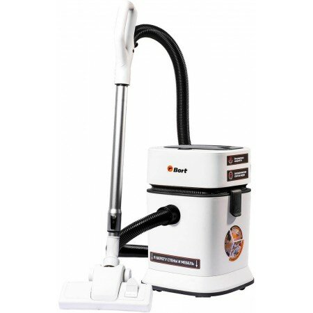 Пылесос Bort BSS-1125, строительный, сеть, всасывание 400 Вт, потребление 1000 Вт, регулировка мощности