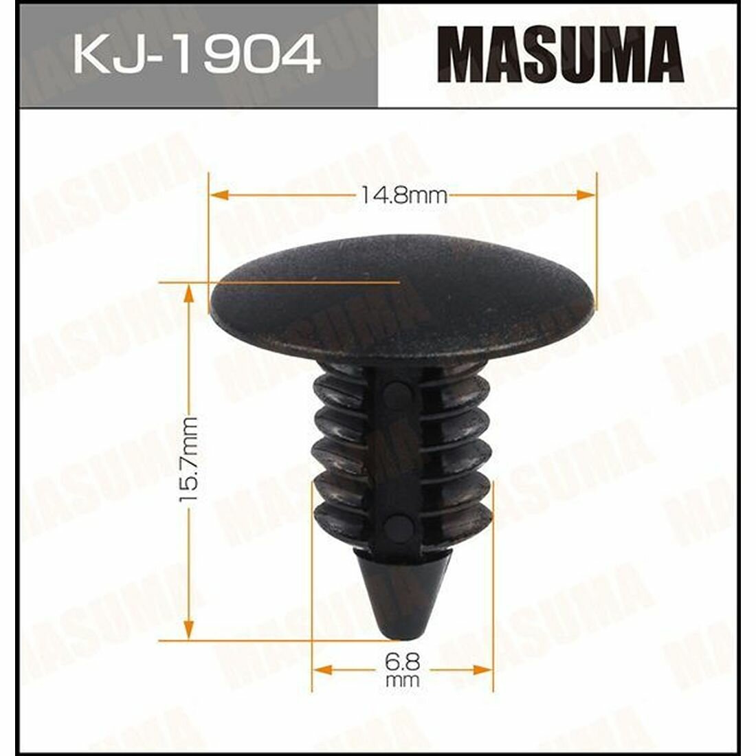 Клипса автомобильная (автокрепеж) для японских автомобилей Masuma KJ-1904 50шт.