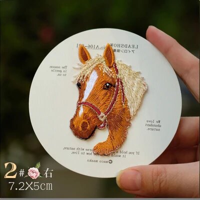 AHYONNIEX нашивка с вышивкой лошади и животными type 02 right