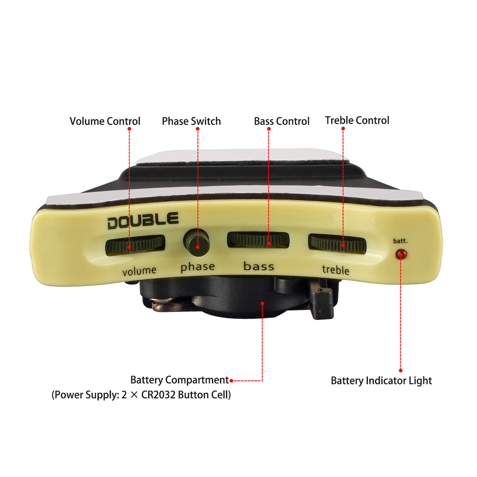 Предусилитель гитарного звукоснимателя с регулятором громкости, двойной большой усилитель звукоснимателя музыкального инструмента для электрогитары