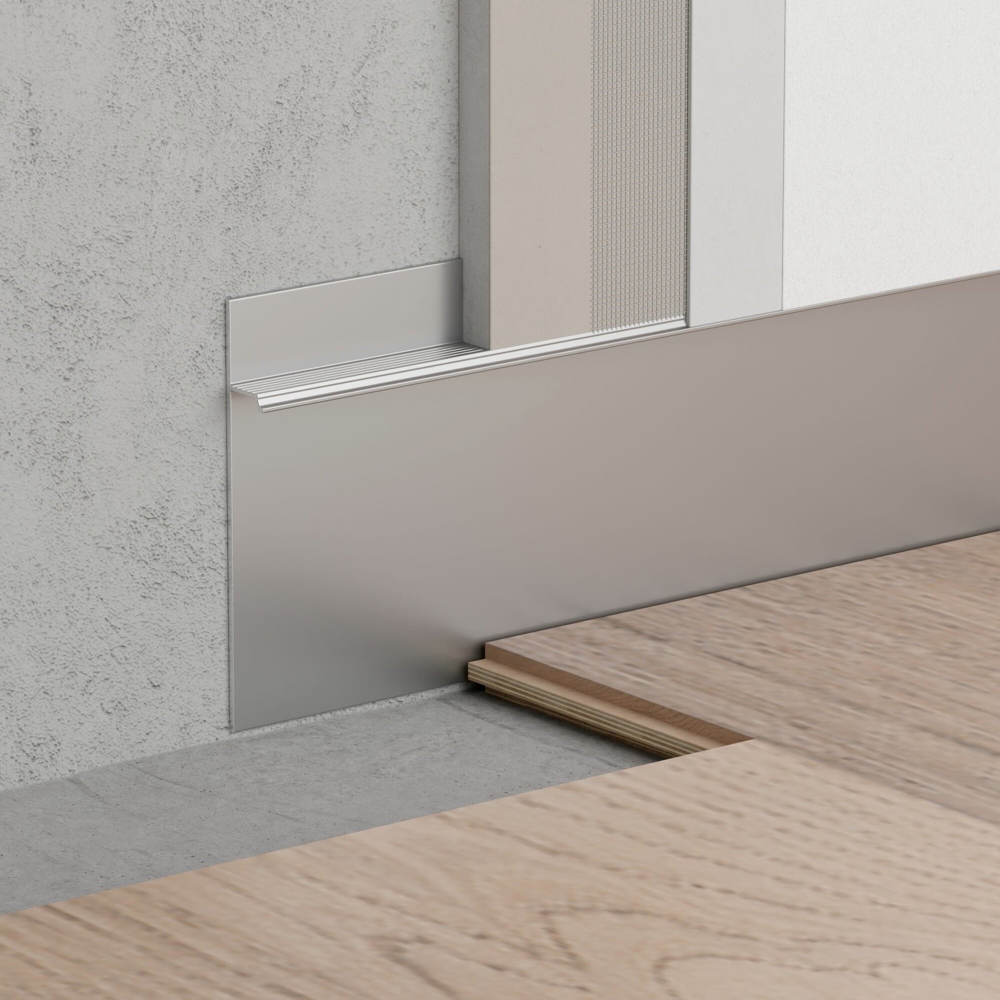 Скрытый плинтус ПО 192 теневой профиль, длина - 2700 мм - Без покрытия