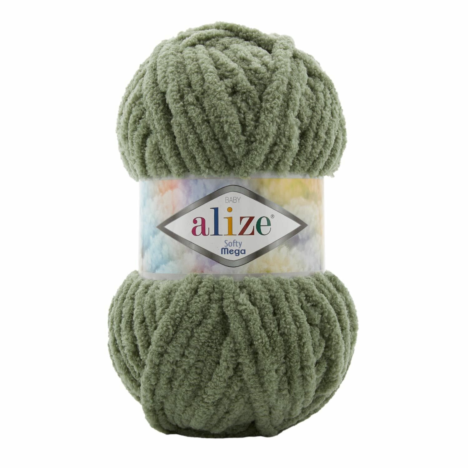 Пряжа для вязания Alize Softy Mega 03 хаки 100 гр/70 м 100% микрополиэстер