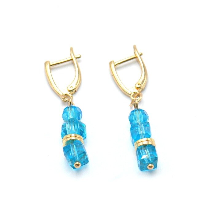 Серьги с подвесками, кристаллы Swarovski