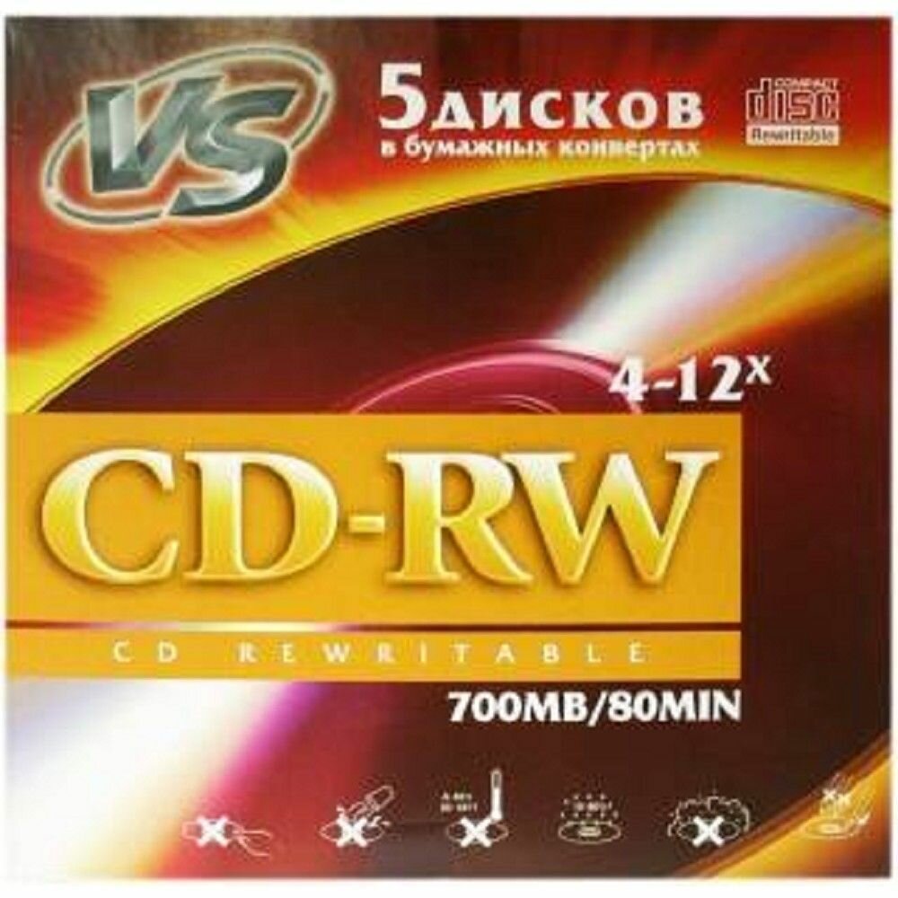 Vs Диск CD - RW 80 4 - 12x конверт 5 620175
