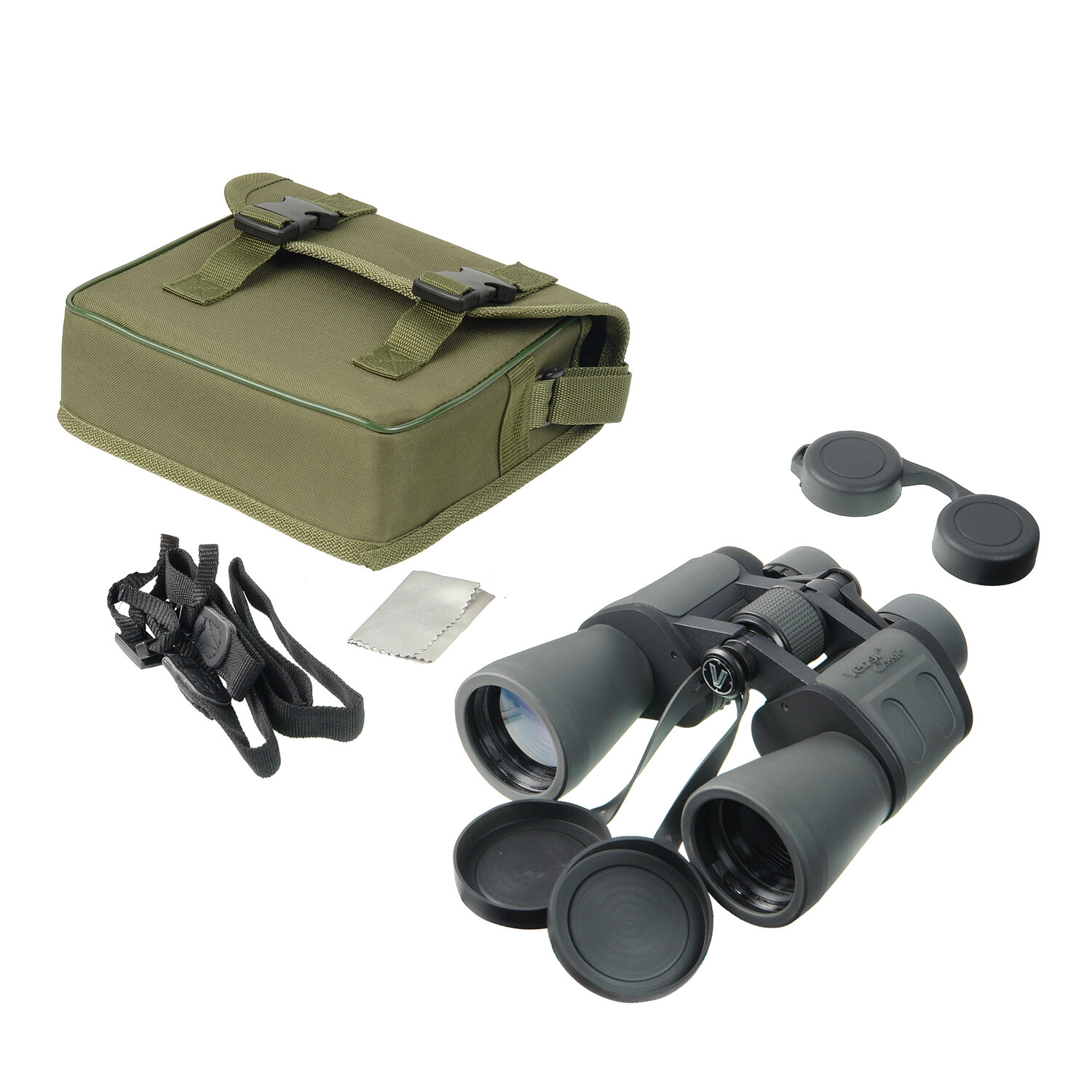 Бинокль Veber Classic БПШЦ 10x50 VRWA широкоугольный, серый