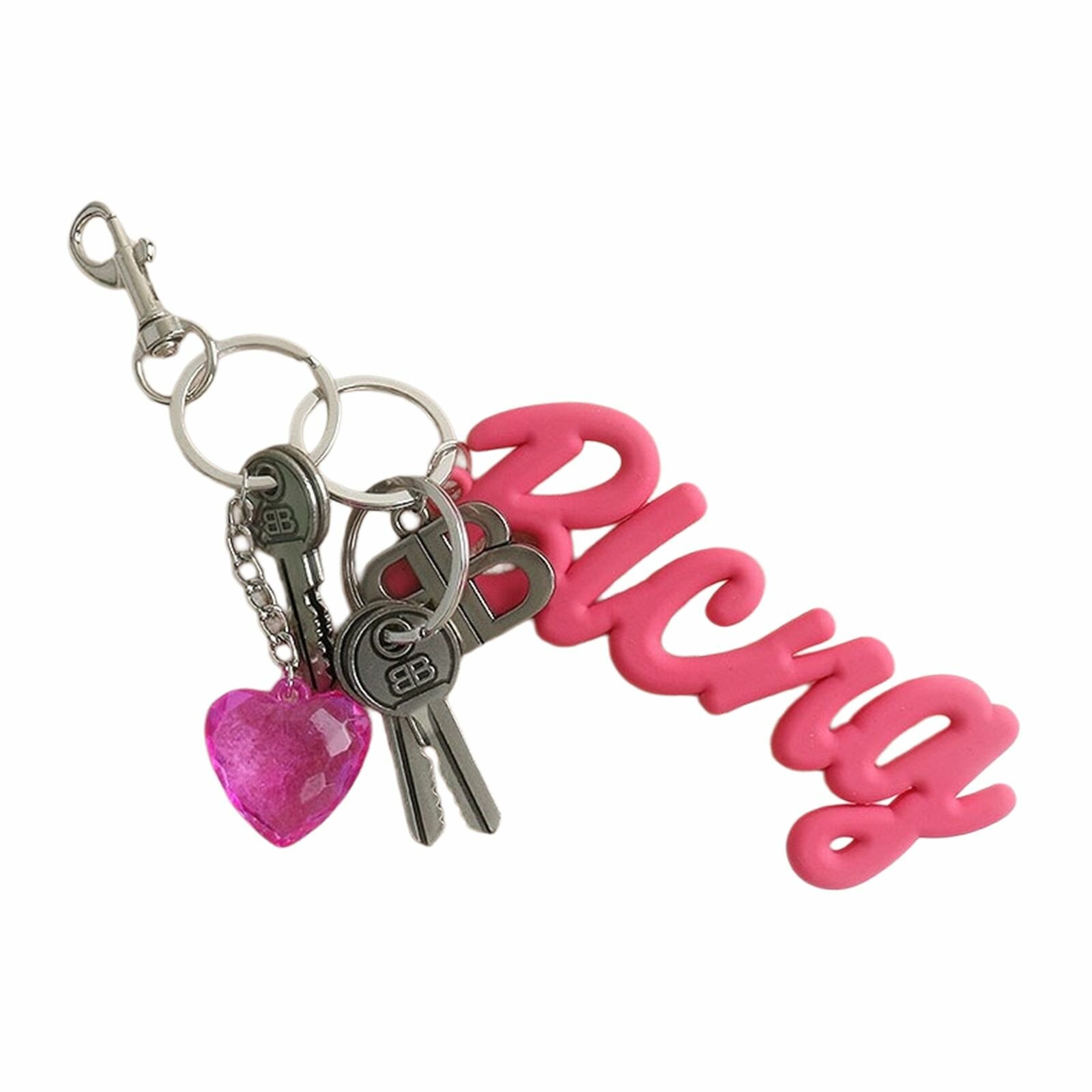 Силиконовый брелок с буквой и сердечком декоративный аксессуар