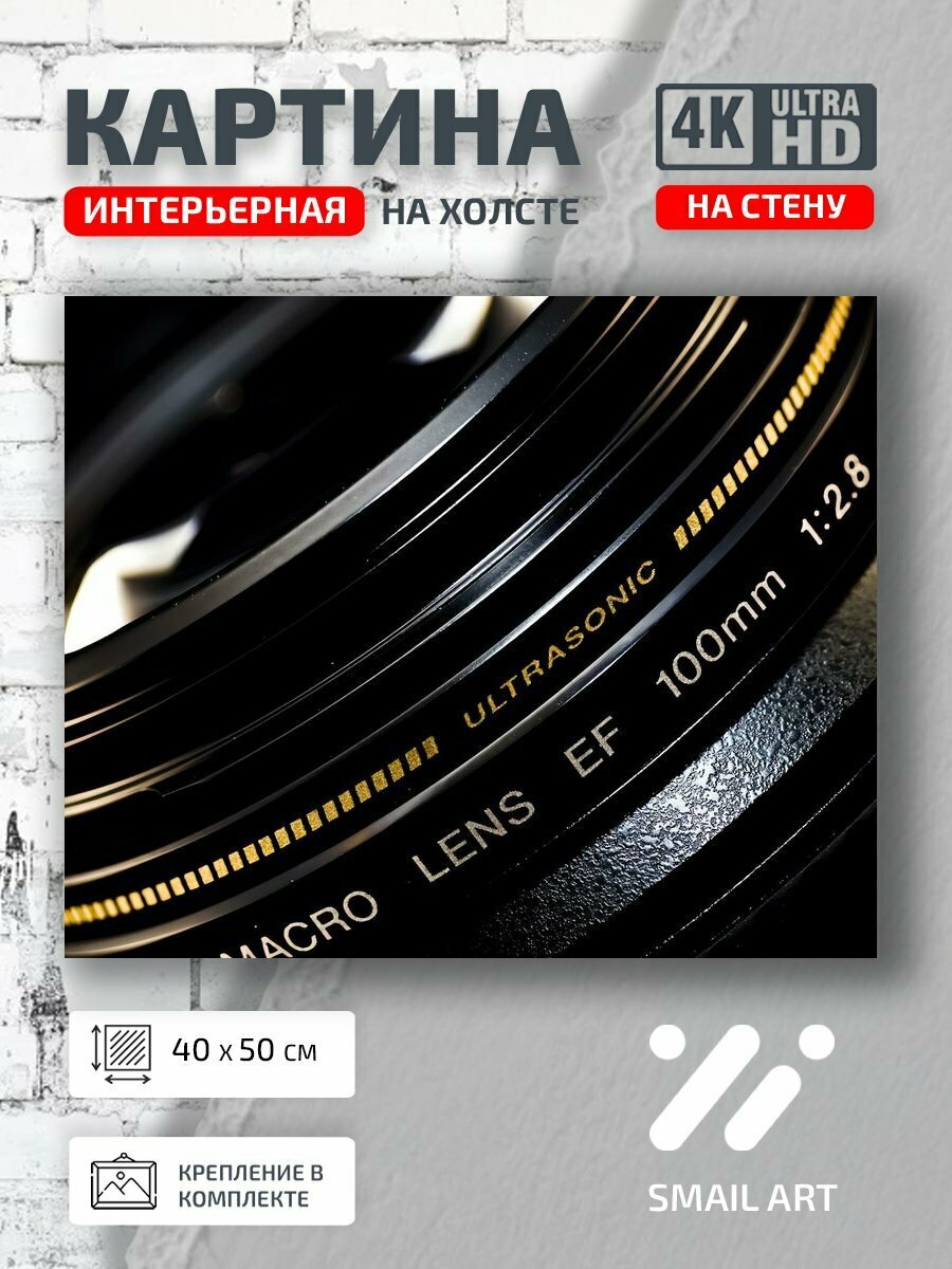 Картина на холсте интерьерная 40 на 50 на стену Объектив Mood для кабинета атмосфера декор
