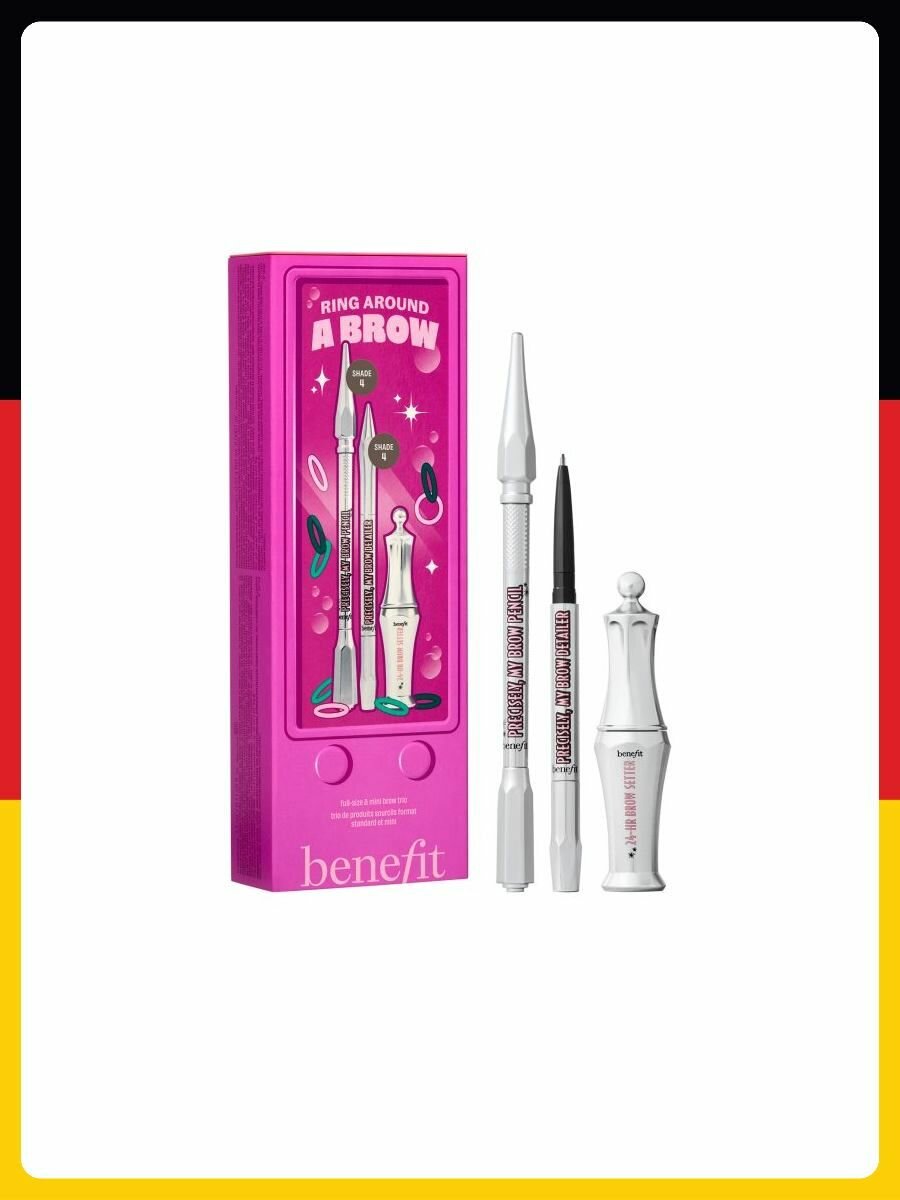 Набор для бровей BENEFIT Ring Around A Brow Eyebrow Set 4 Warm Deep Brown