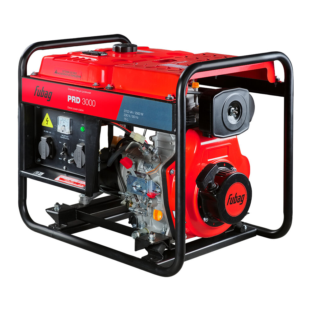 Генератор дизельный FUBAG PRD 3000, 2.5 кВт, AVR, 220 В, воздушное охлаждение