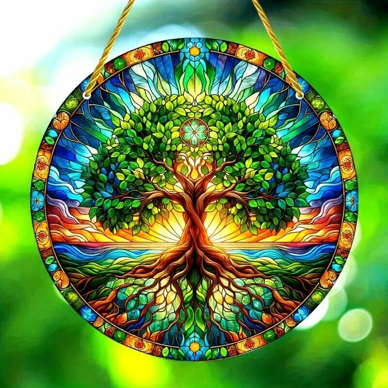 Декоративные подвески, плоские подвески, рисунок дерева жизни, подходящее для дома, комнаты, сада.