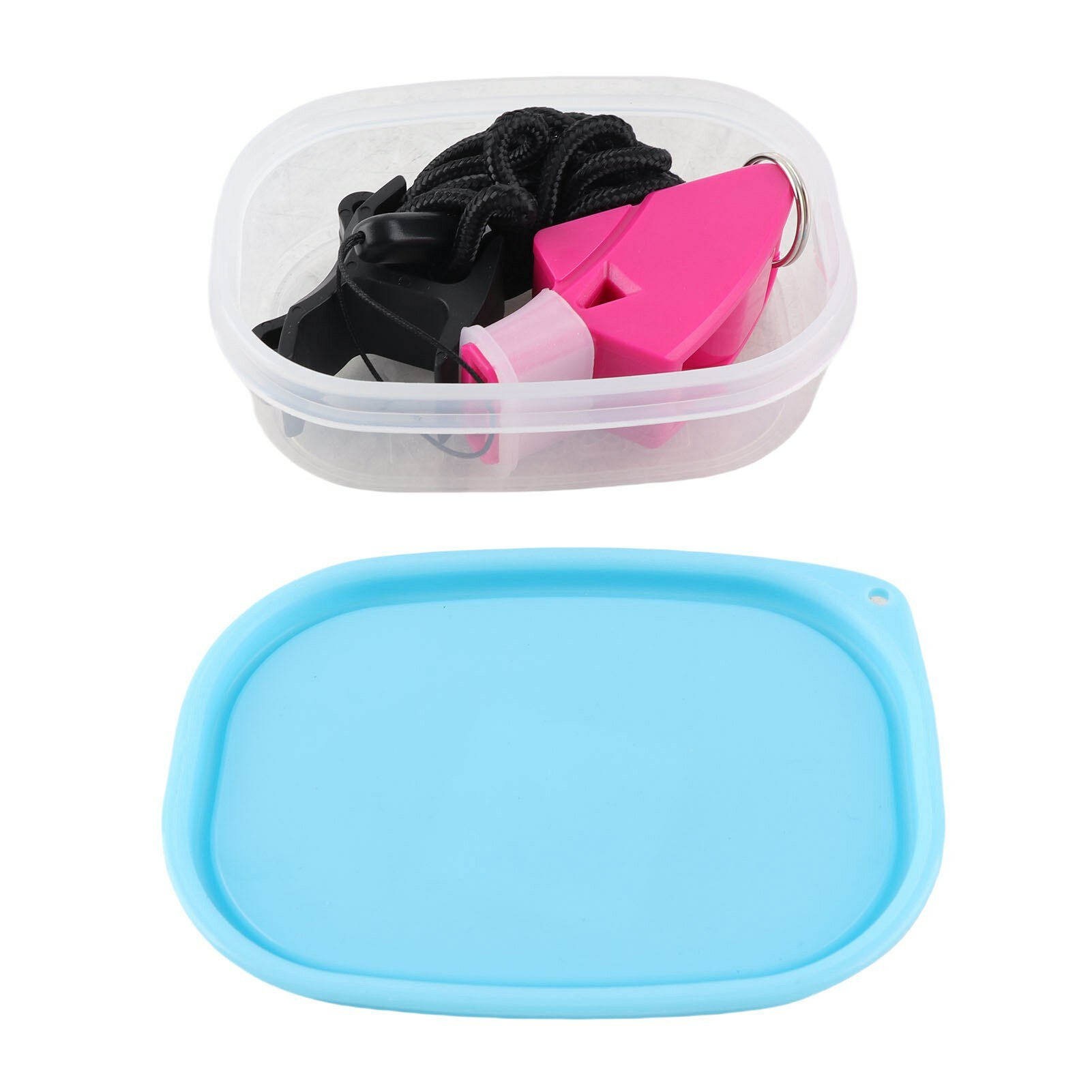 Свисток для соревнований E со шнурком и контейнером для хранения для тренеров и судей, детский, розово-красный