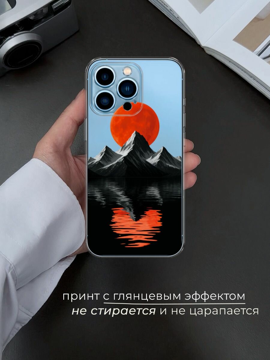 Силиконовый чехол на Apple iPhone 13 Pro / Айфон 13 Про с принтом Черная гора 3 — фото 1