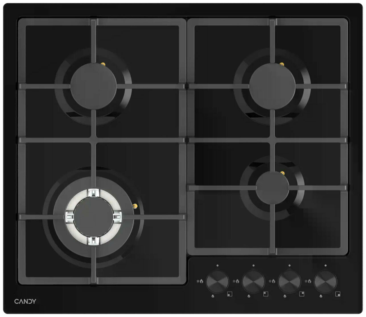 Газовая варочная панель CANDY CHXM64CWB, 4 конфорки, чугунные решетки