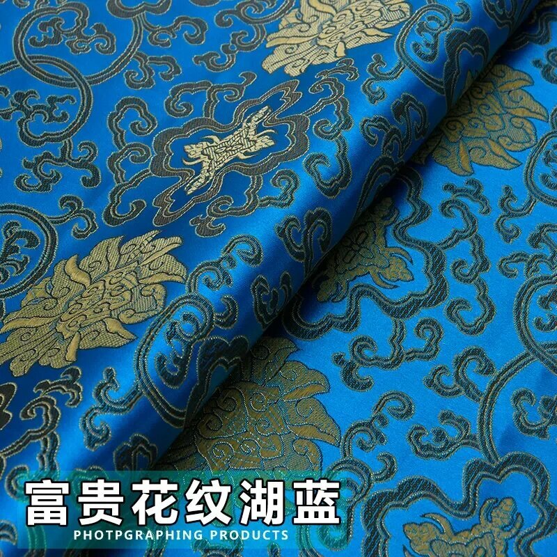 Парчовый атлас 100x90 см с шелковой вышивкой, китайский стиль 1 meter price-008