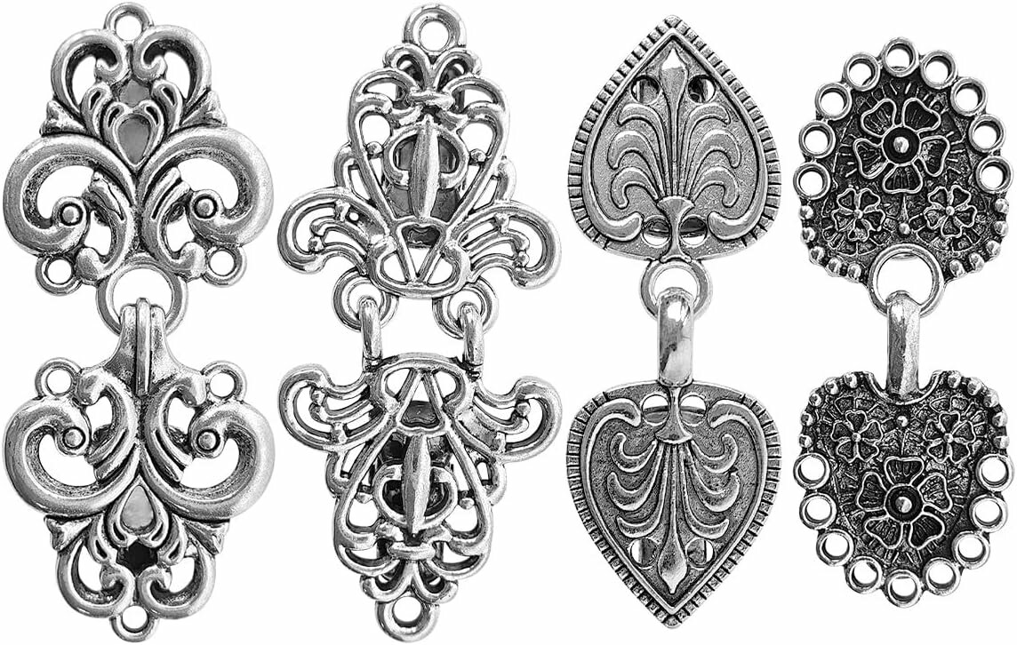 Винтажные зажимы для рубашек - для галстуков, шалей/свитеров/кардиганов, накидок, подходят для женщин - набор из 4 штук