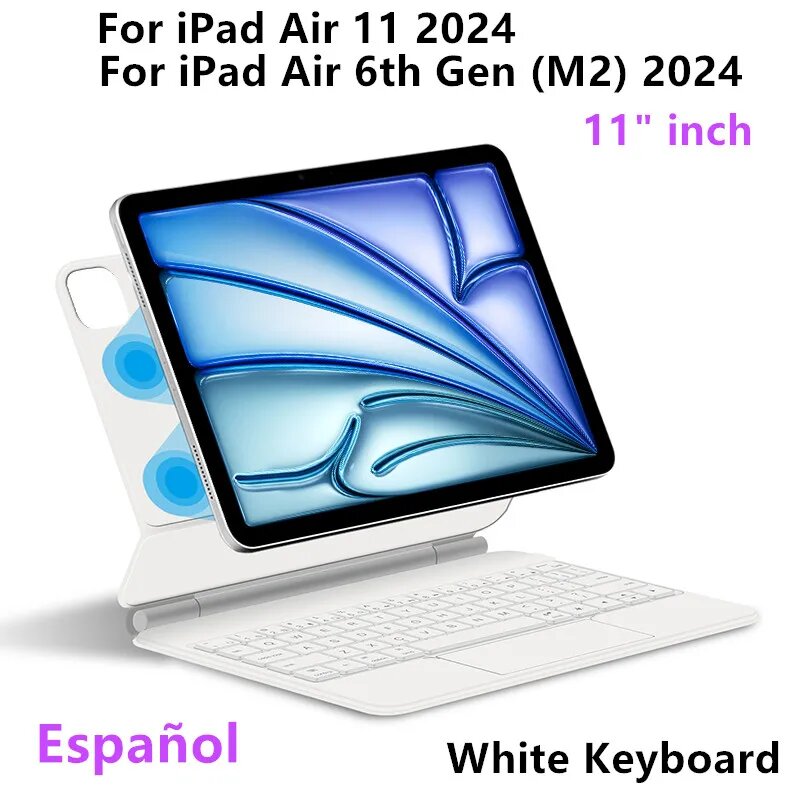 HUWEI Волшебная клавиатура для iPad Air 11 2024 White Spanish