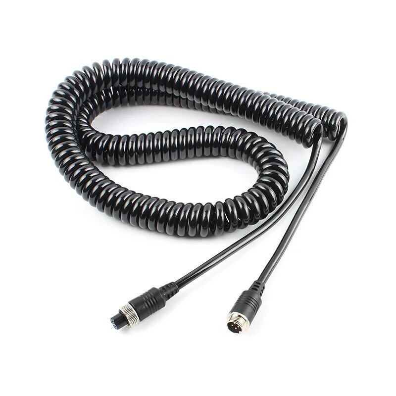 8-метровый пружинный кабель заднего вида GX12 3-3 полуприцеп авиационный штекер 4-контактный штекер Женский адаптер для видеонаблюдения