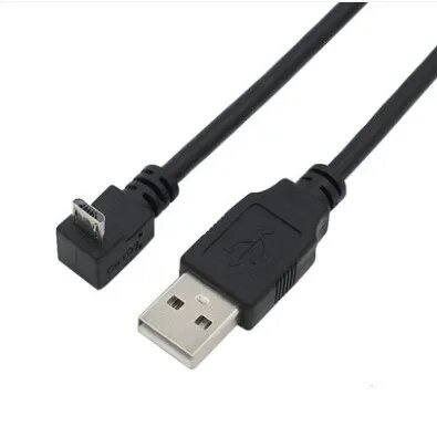 CY Угловой USB-Micro USB кабель 25см, черный