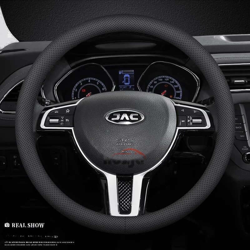 Автомобильный кожаный чехол на руль для JAC E-JS1 E-JS4 E-J7 JS4 T9 T6 T8 PRO JS2 JS3 O hole mode