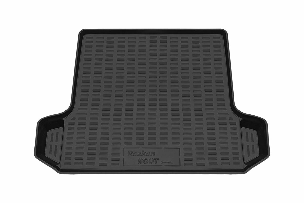 Пластиковый коврик в багажник REZKON черный для Renault Logan I с 2004 г. 3D пласт.