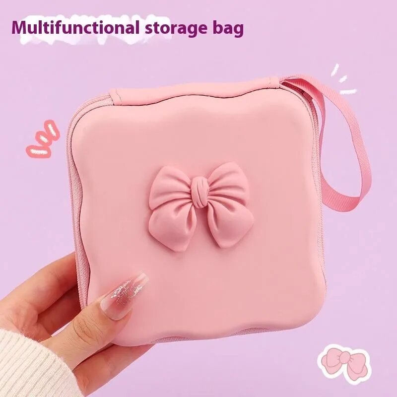 Сумка для хранения кабеля, розовая, многофункциональная, 12 см x 12 см