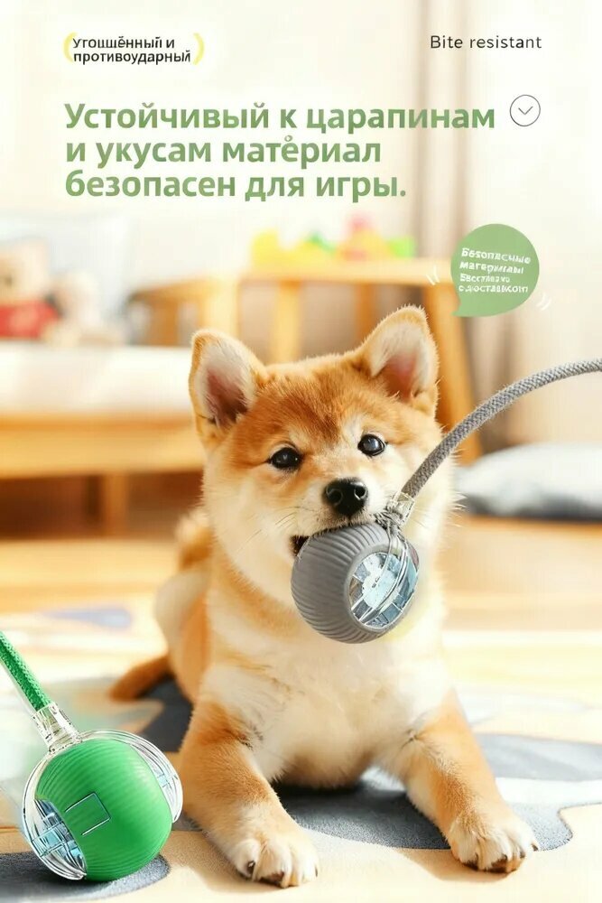 Игрушка для кошек интерактивная, умный мячик с хвостиком, дразнилка для котят