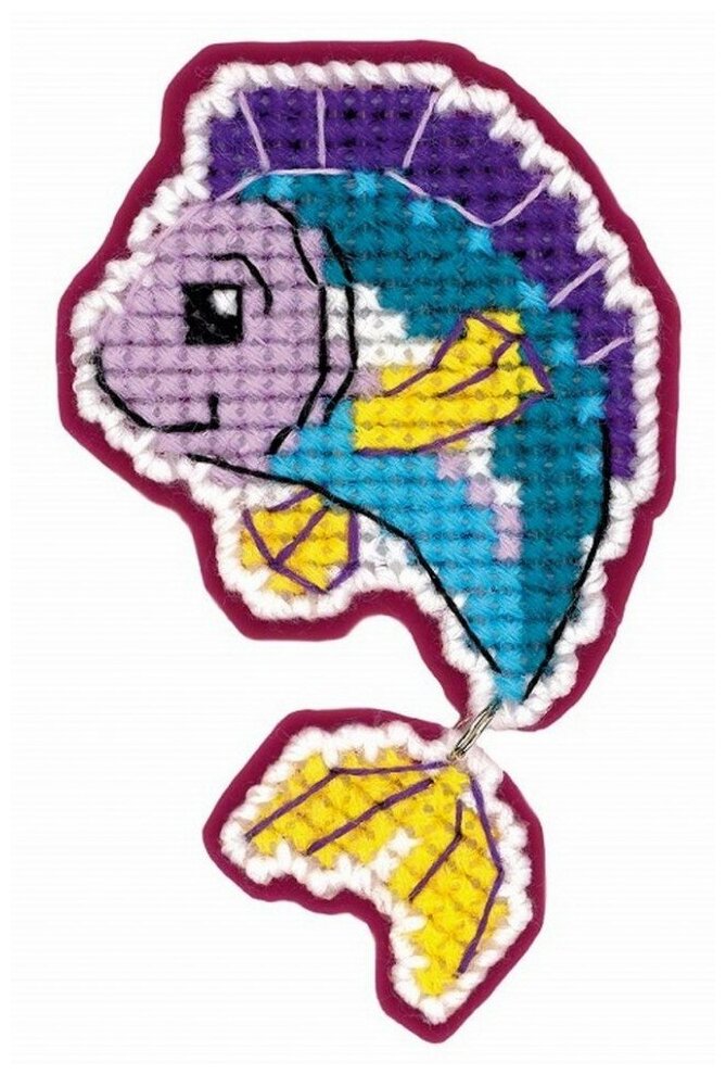 Набор для вышивания Риолис #1622АС Магнит "Рыбка", Счетный крест, 6 x 9 см