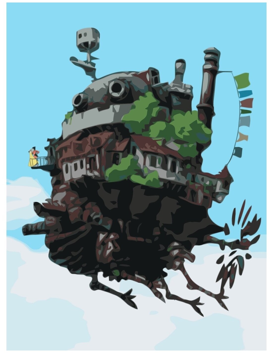 Картина по номерам на холсте Аниме ходячий замок - 12 30 х 40