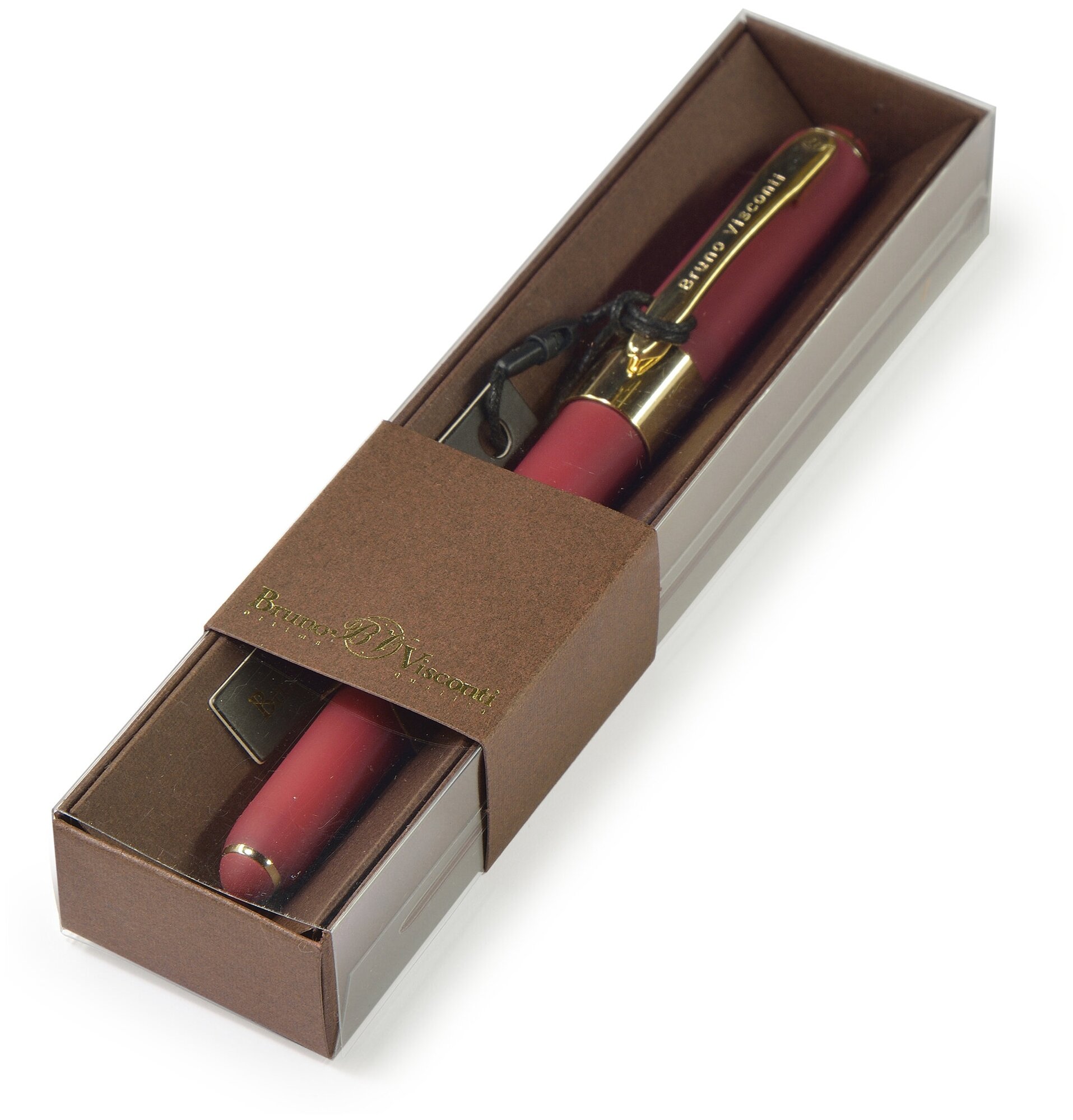 Ручка шариковая автоматическая BrunoVisconti, 0,5 мм, синяя, в футляре, Monaco (бордовый корпус), Арт. 20-0125/061