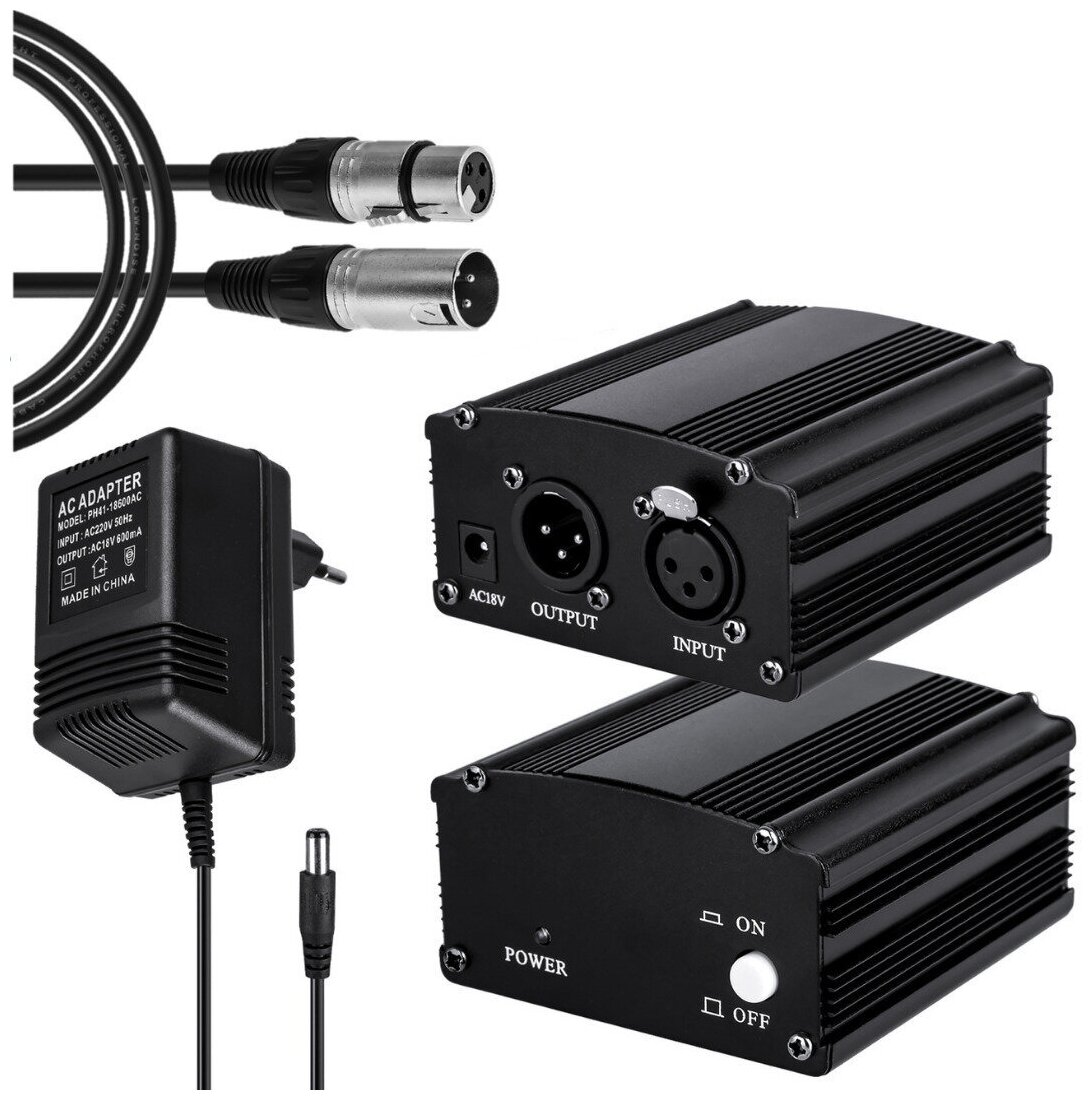 Фантомное питание для микрофона BM 800 48V + XLR кабель 3м