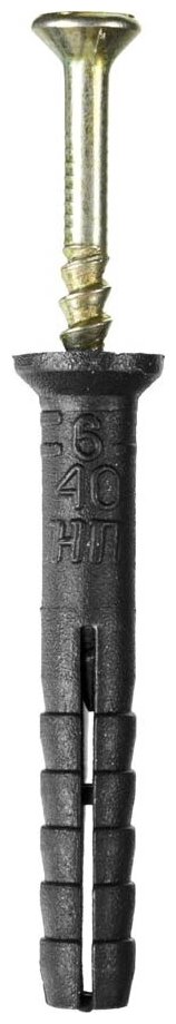 Дюбель-гвоздь полипропиленовый, потайный бортик, 6 x 40 мм, 2500 шт, STAYER