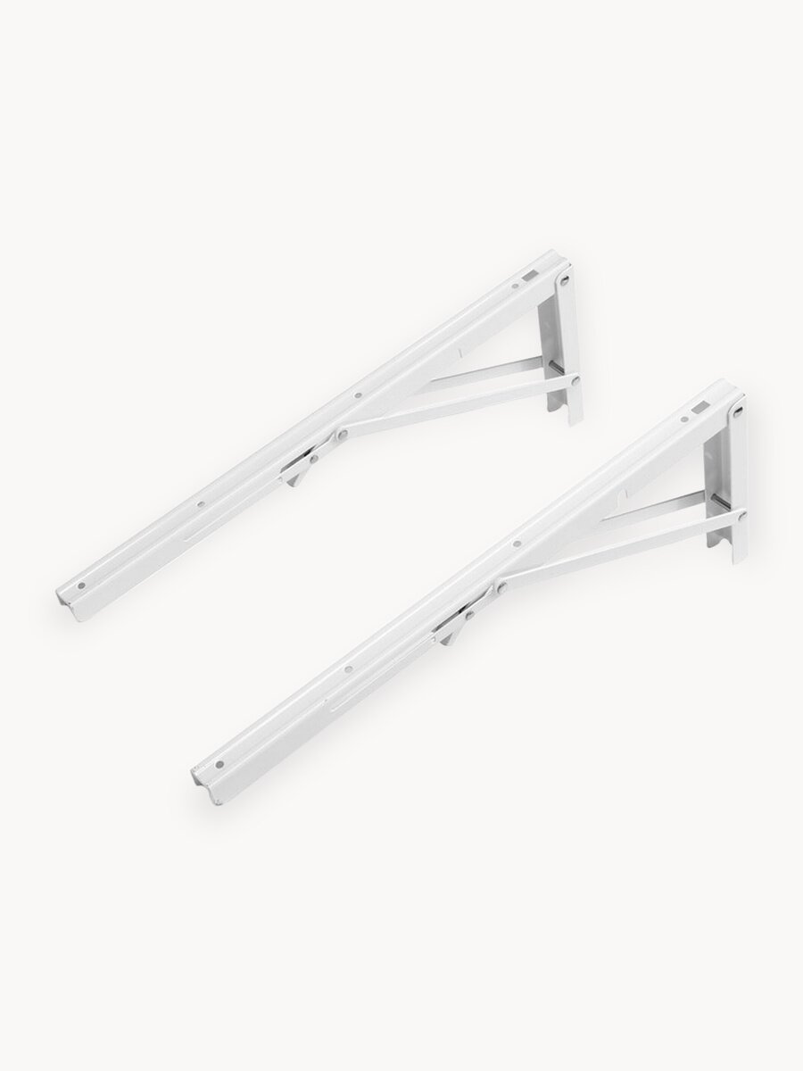 Кронштейн складной для столов и полок тундра, 2 шт, длина 450 мм, сталь, цвет белый