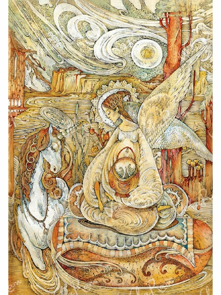 Картина-медитация на ткани с бамбуковыми палочками