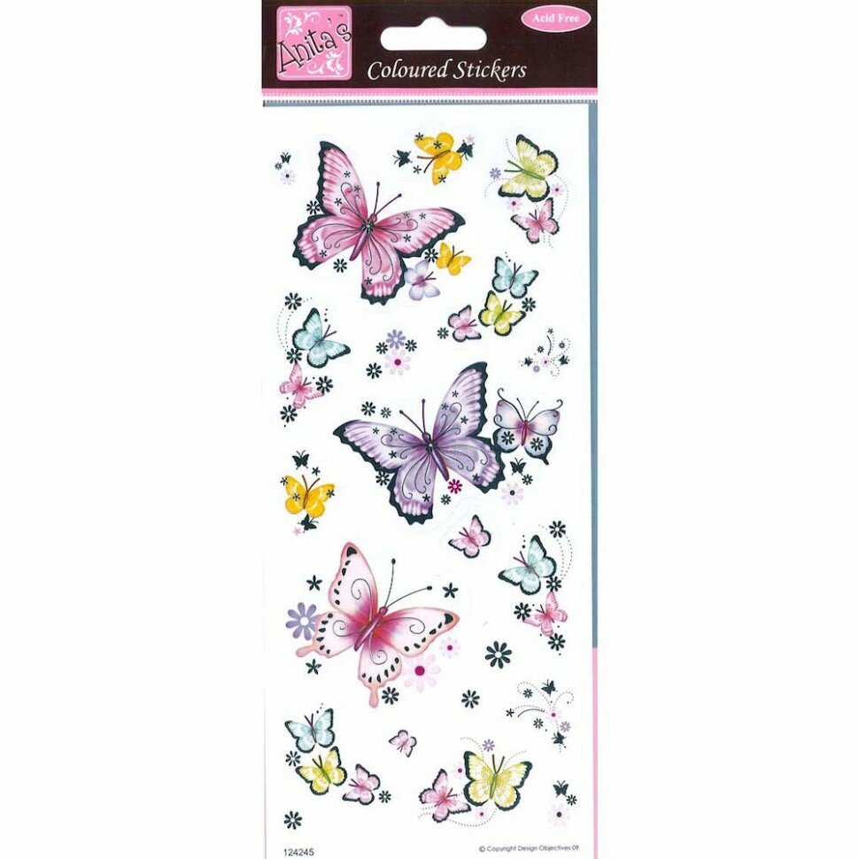 Docrafts ANT8041004 Наклейки "Великолепные бабочки"