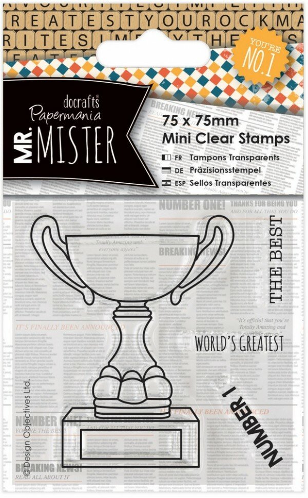 Docrafts PMA907232 Набор штампов "Трофей" Mr Mister, 7.5 х 7.5 см