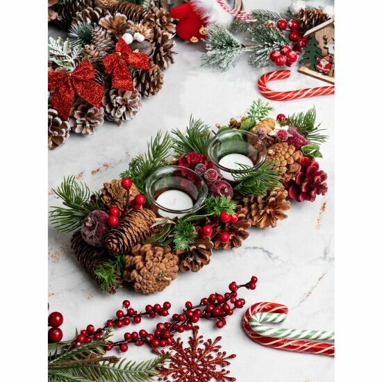 Подсвечник Elan Gallery Тайна Рождества 30х14х8 см, на 2 свечи, прямоугольный