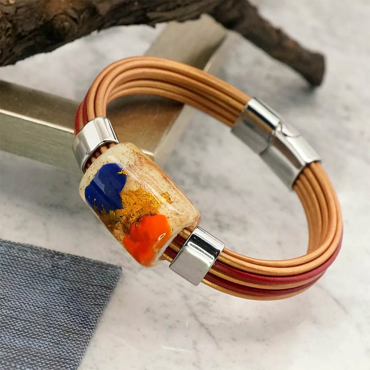 Браслет, муранское стекло, стекло