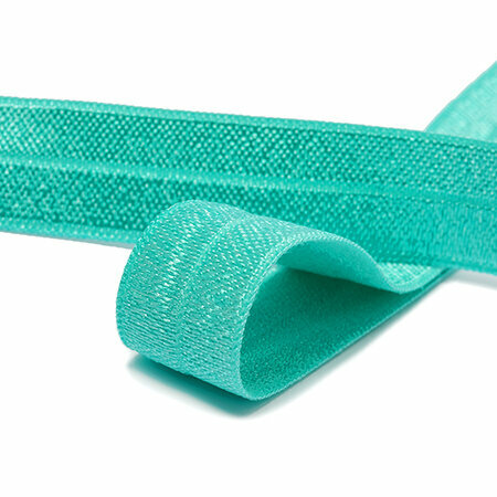 Резинка бельевая окантовочная (бейка эластичная) блестящая шир.15мм цв.251 светло-бирюзовый (10 метров)