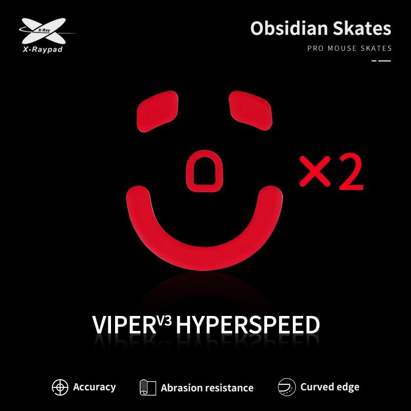 Ножки для мыши (глайды) X-raypad Obsidian для Razer Viper V3 HyperSpeed, комплект из 2-х наборов