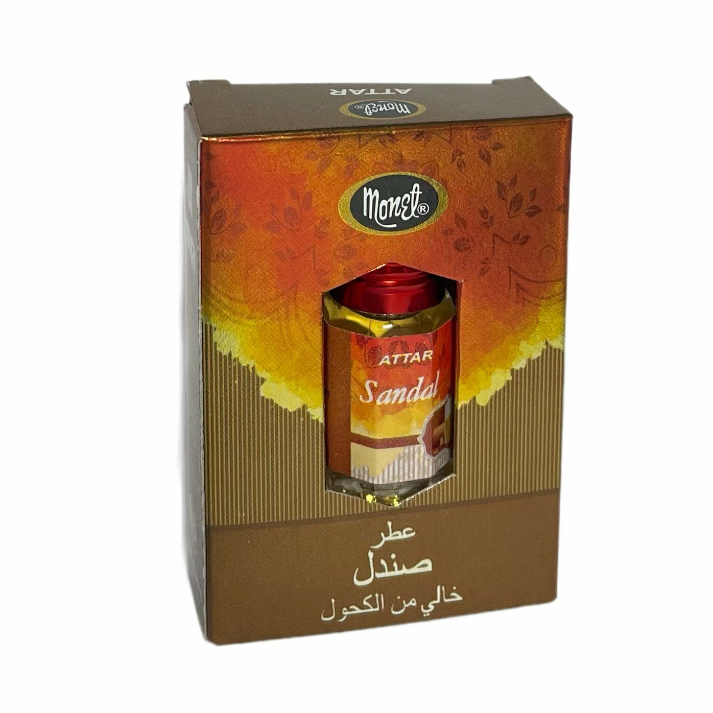 Attar SANDAL, Free From Alcohol, Monet (Аттар сандал, масляные индийские духи, Моне), ролик, 3 мл.