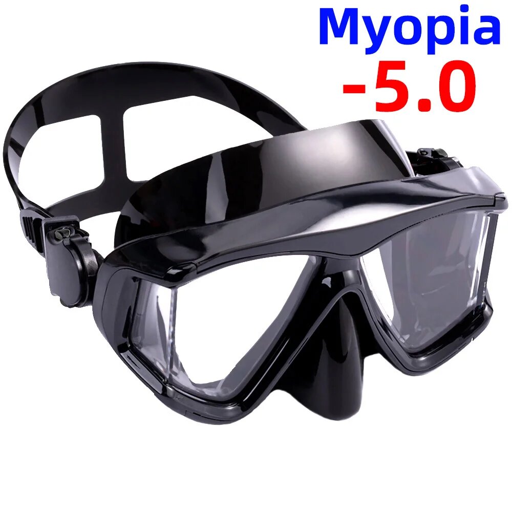 Маска для плавания JoyMaySun черная для близоруких -5.0